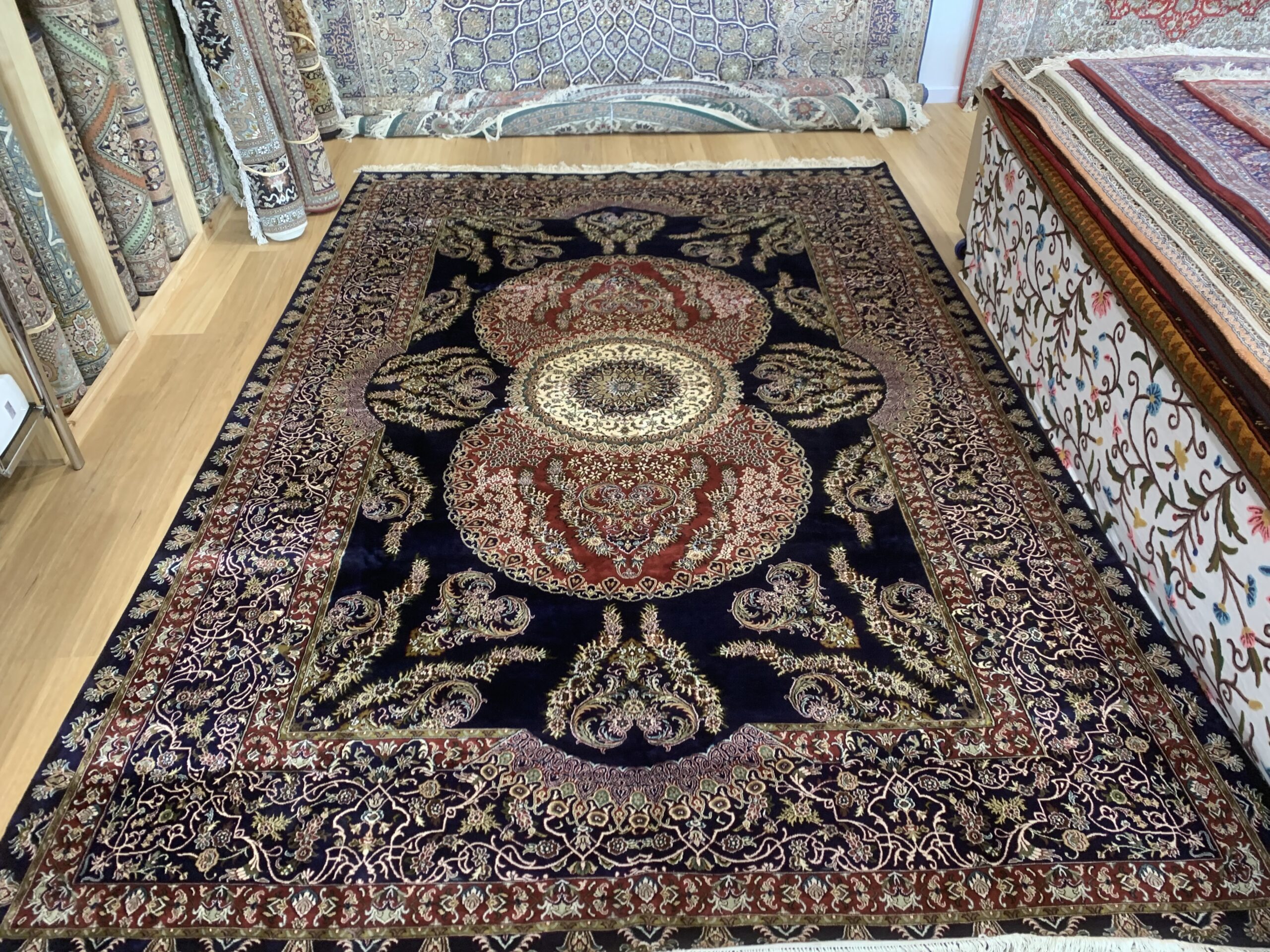 Hand knotted Large Silk on Silk SRUGL1 - The Rug Gallery - Tasmania